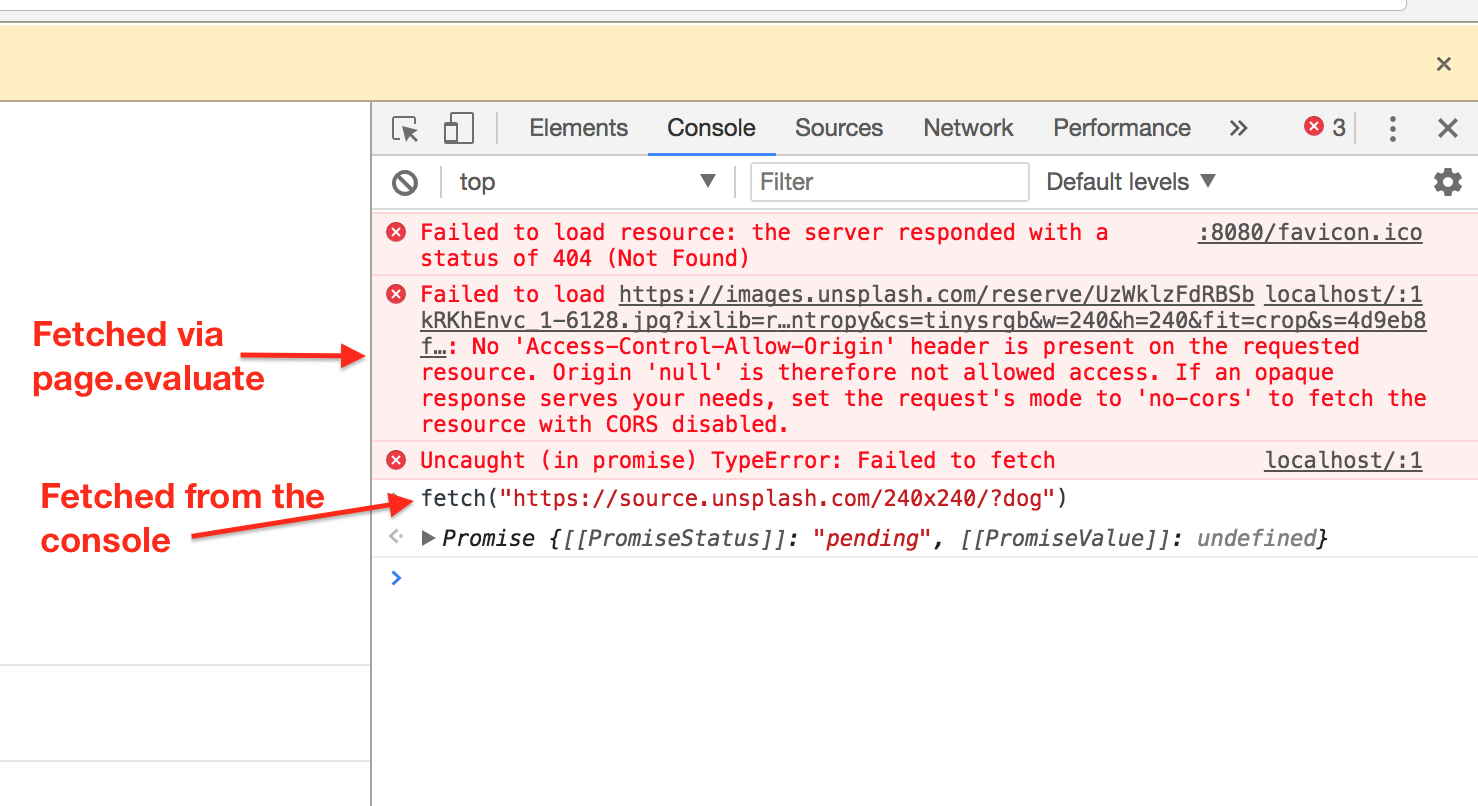Cross-origin fetch fails · Issue #214 · puppeteer/puppeteer · GitHub