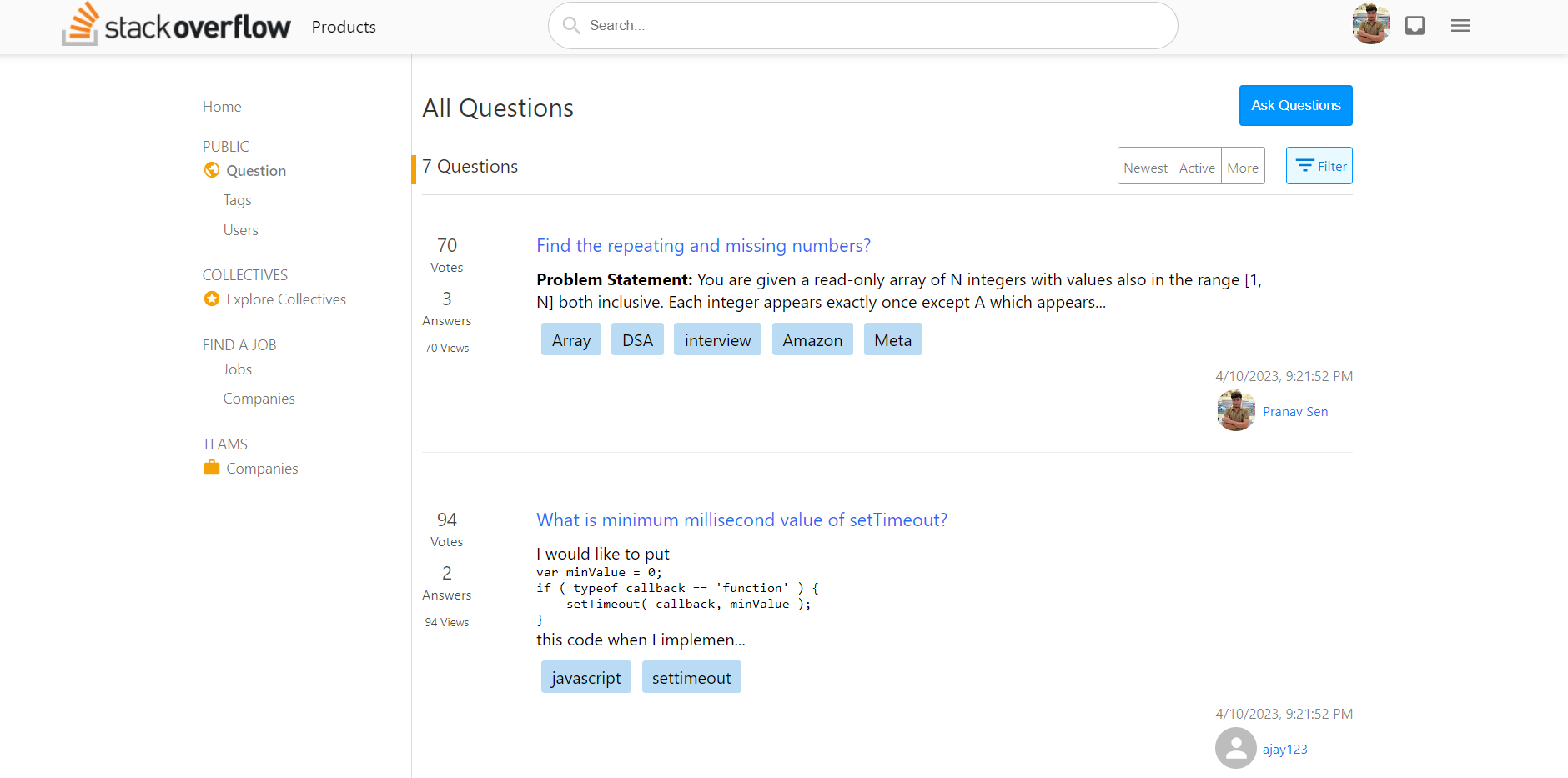 GitHub - Pranavsen/Stackoverflow