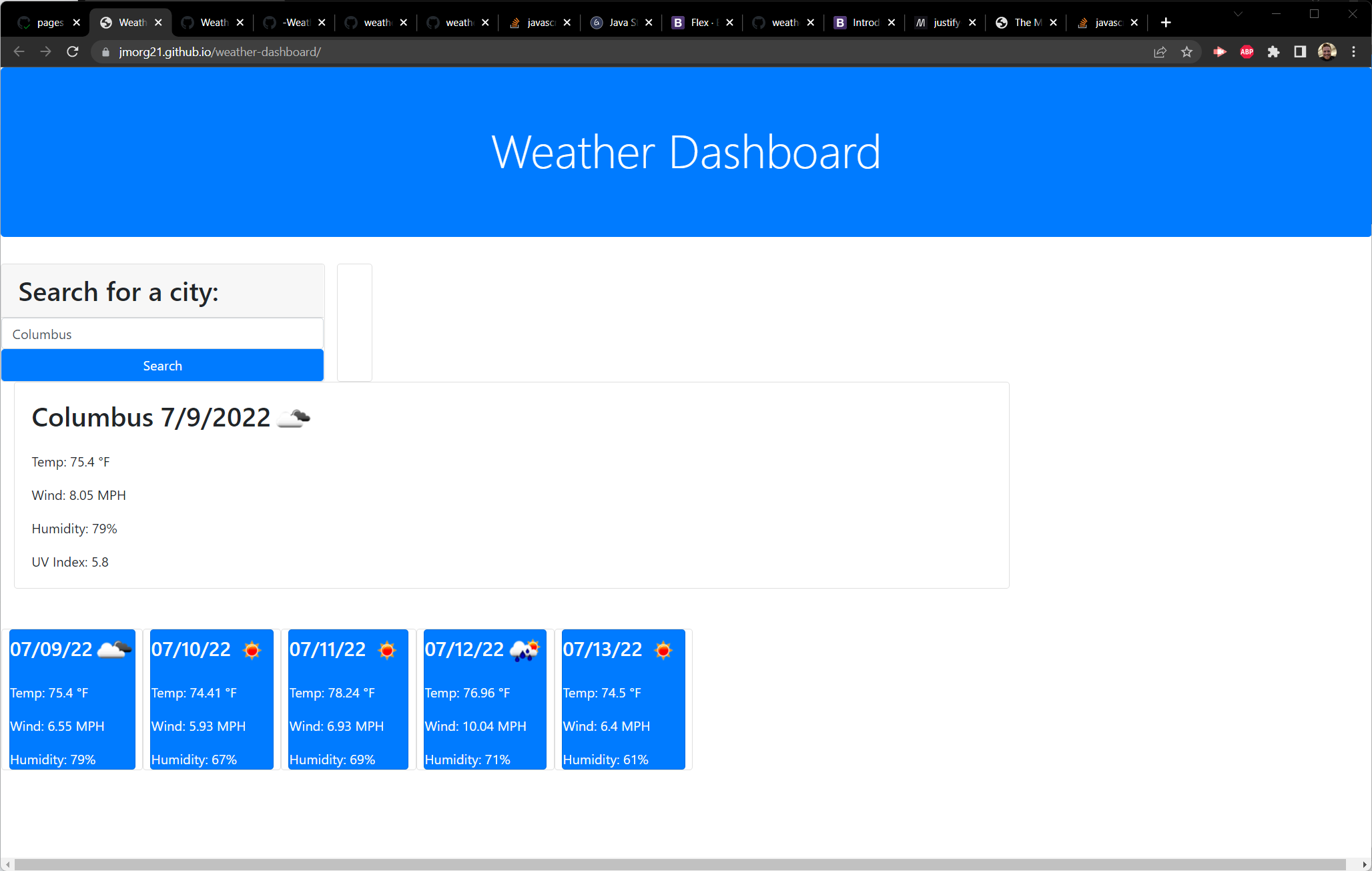 GitHub - Jmorg21/weather-dashboard