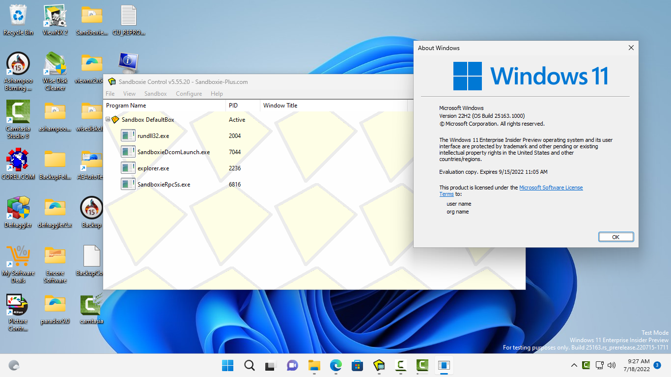 Fails To Open Windows Explorer From Sandboxie App since Build 25136 1000 Issue 2109 
