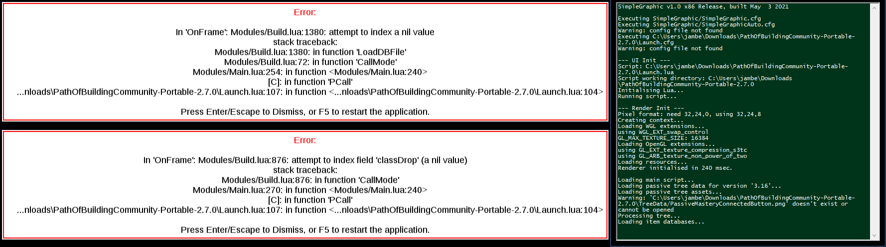 Cannot open PoB · Issue #3969 · PathOfBuildingCommunity/PathOfBuilding · GitHub