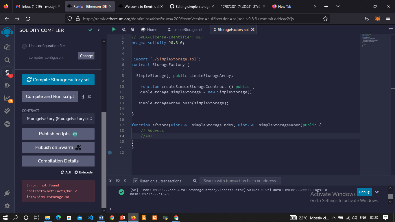 storage factory lesson · Issue #7 · PatrickAlphaC/simple-storage-fcc · GitHub
