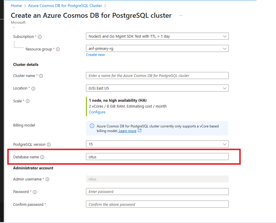 Get Database Name For Azure Cosmos Db For Postgresql · Issue 26873 · Azure Azure Sdk For Js
