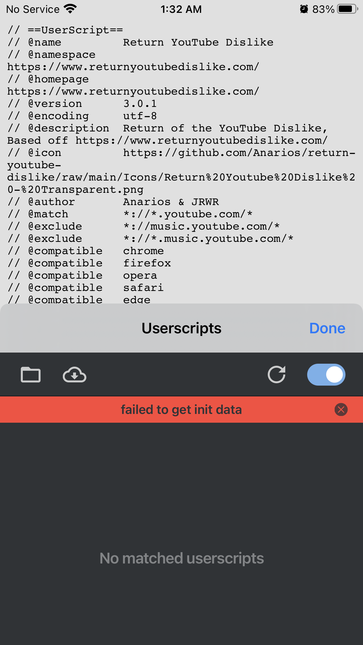 Failed to get init data · Issue #822 · Anarios/return-youtube-dislike · GitHub
