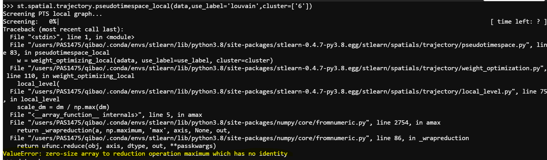 local spatial trajectory inference · Issue #168 · BiomedicalMachineLearning/stLearn · GitHub