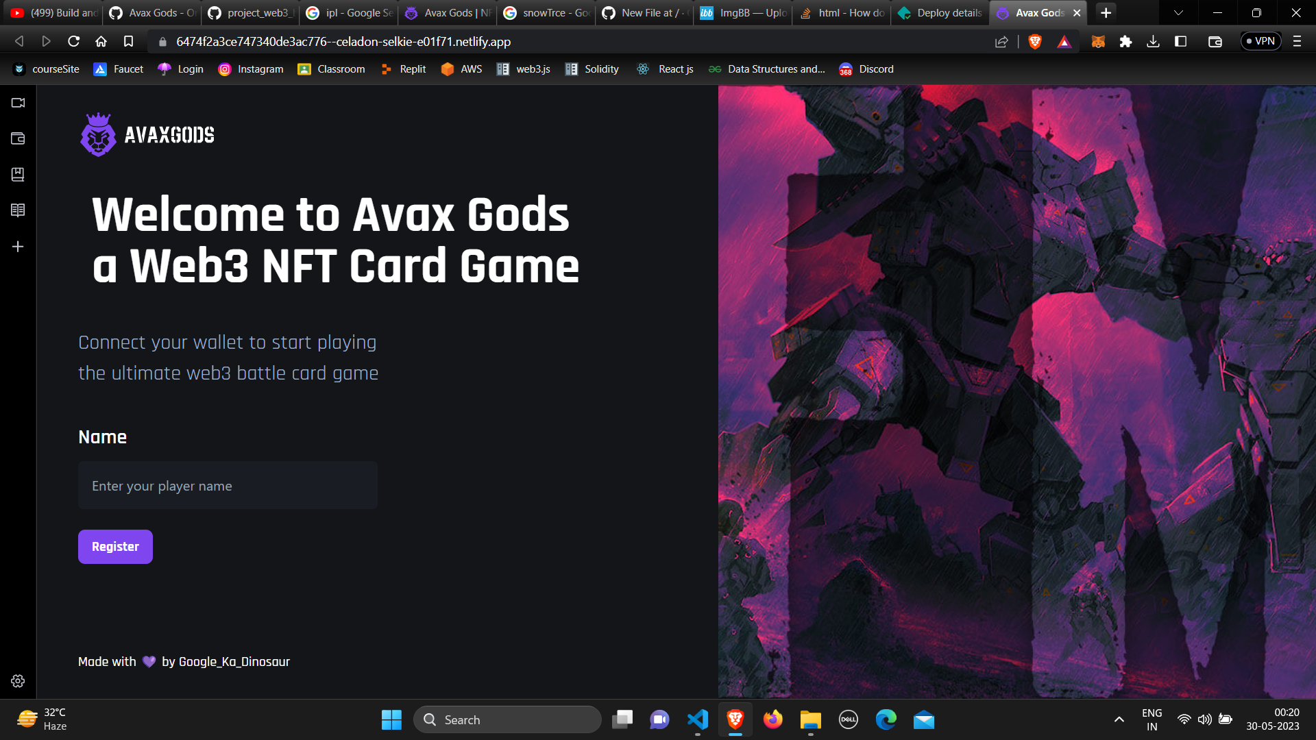 GitHub - Google-Ka-Dinosaur/Avax-Gods: A web3 battlecard game