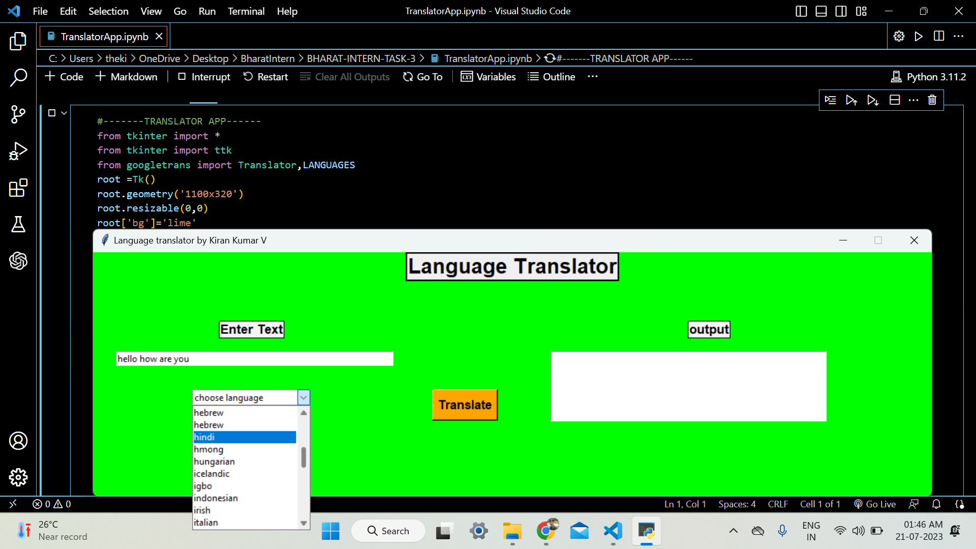 GitHub - thekirankumarv/TranslatorApp: "Universal Translator AI: A versatile Jupyter notebook ...