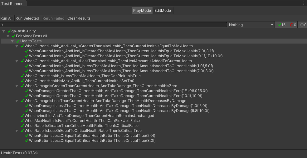 GitHub - gabrielbartosko/qa-task-unity: Edit mode health tests for fps ...