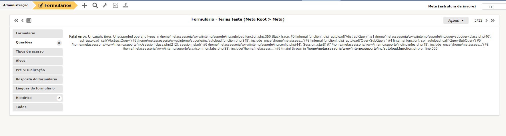 Formcreator with error in PHP 7.4 · Issue #2555 · pluginsGLPI/formcreator · GitHub
