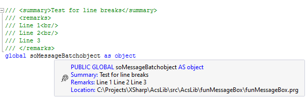 Line Breaks in XML Comments using are ignored · Issue #858 · X-Sharp ...