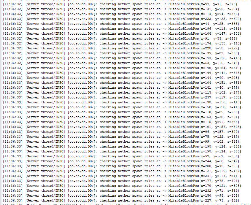Spamming server console 1.18.2 · Issue #3 · gottsch/gottsch-minecraft ...