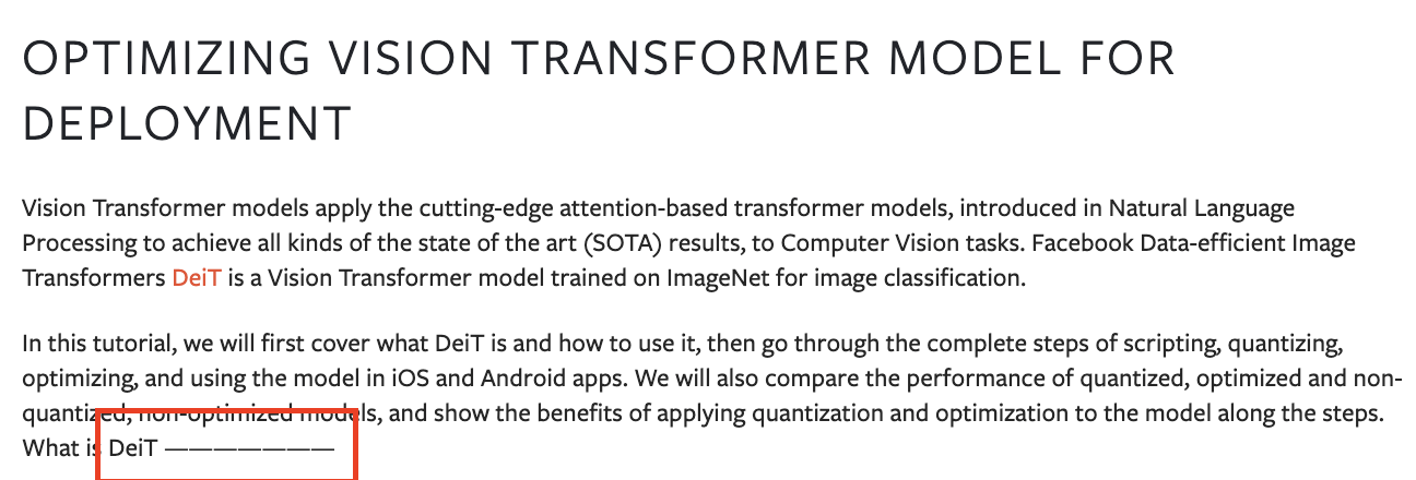 beginner/vt_tutorial, OPTIMIZING VISION TRANSFORMER MODEL FOR DEPLOYMENT 번역 예정 · Issue #310 ...