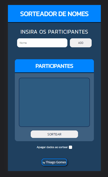 GitHub - thgomxs/sorteador-de-nomes: Uma página com o objetivo de sortear um nome dentre os ...