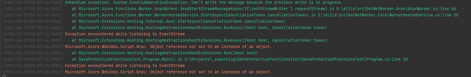 Error After Adding The Microsoft Aspnetcore Dataprotection To A Project · Issue 425 · Azure