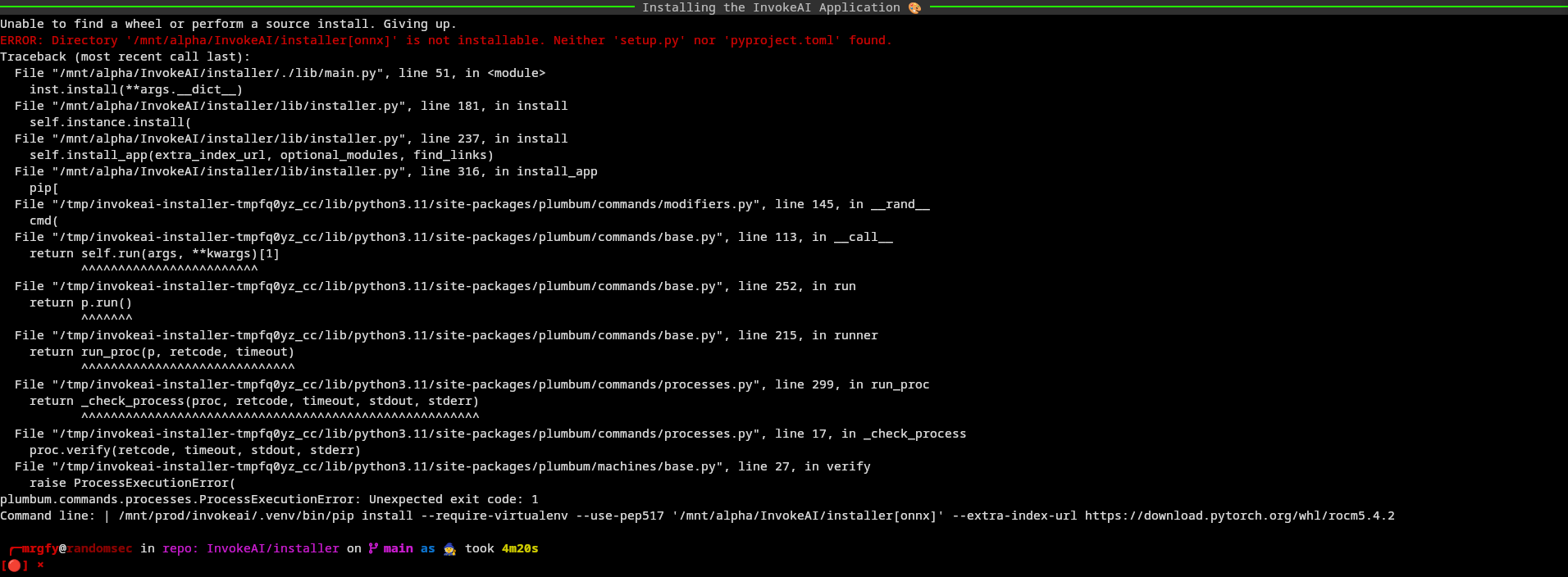 [bug]: using the pip version of invokeai instead of this installer. FAILS, I give up · Issue ...