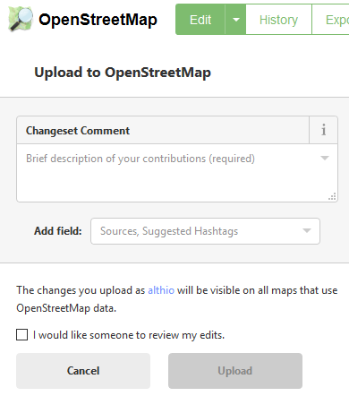focus to changeset comment not obvious (enough) · Issue #4613 · openstreetmap/iD · GitHub