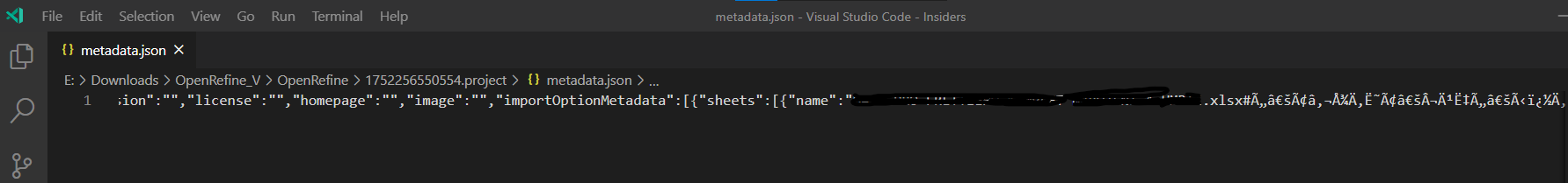 Out of memory errors from large metadata.json files being parsed during OpenRefine Project Open ...