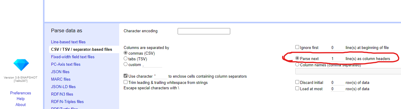 Parse next X line(s) as column headers should be renamed "Parse first" · Issue #4902 ...