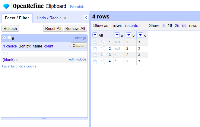Have an easier way for null replacement in cells · Issue #2157 · OpenRefine/OpenRefine · GitHub