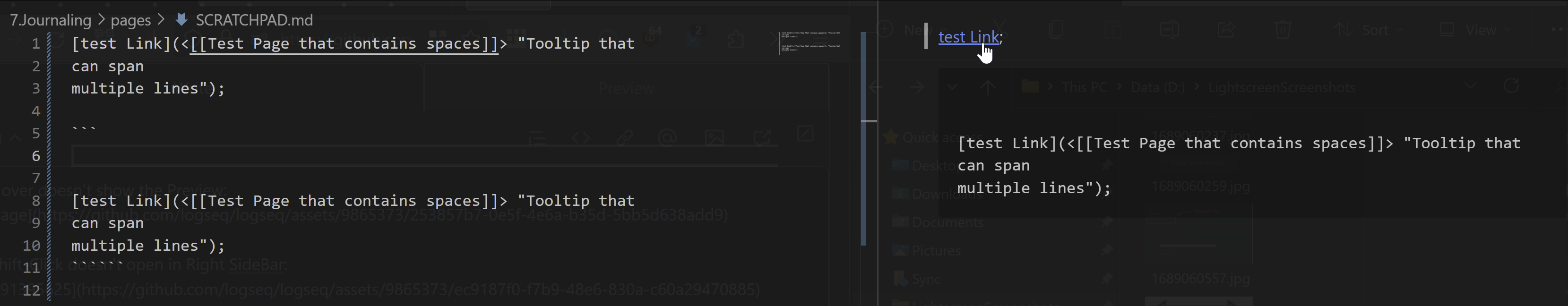 Angle Bracketed Destination In Inline Link ` Link ` Is Allowed By Logseq But It Beaks 