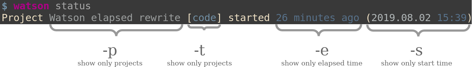 Rewriting the "elapsed" flag for the status command · Issue #297 · jazzband/Watson · GitHub