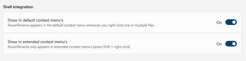 [PowerRename] `Show in default context menu's` option hides icon, not PowerRename option · Issue ...