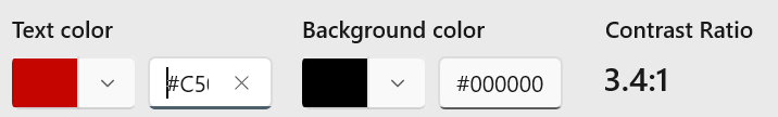 [Color contrast tool] TextBoxes should be wider · Issue #1265 · microsoft/WinUI-Gallery · GitHub