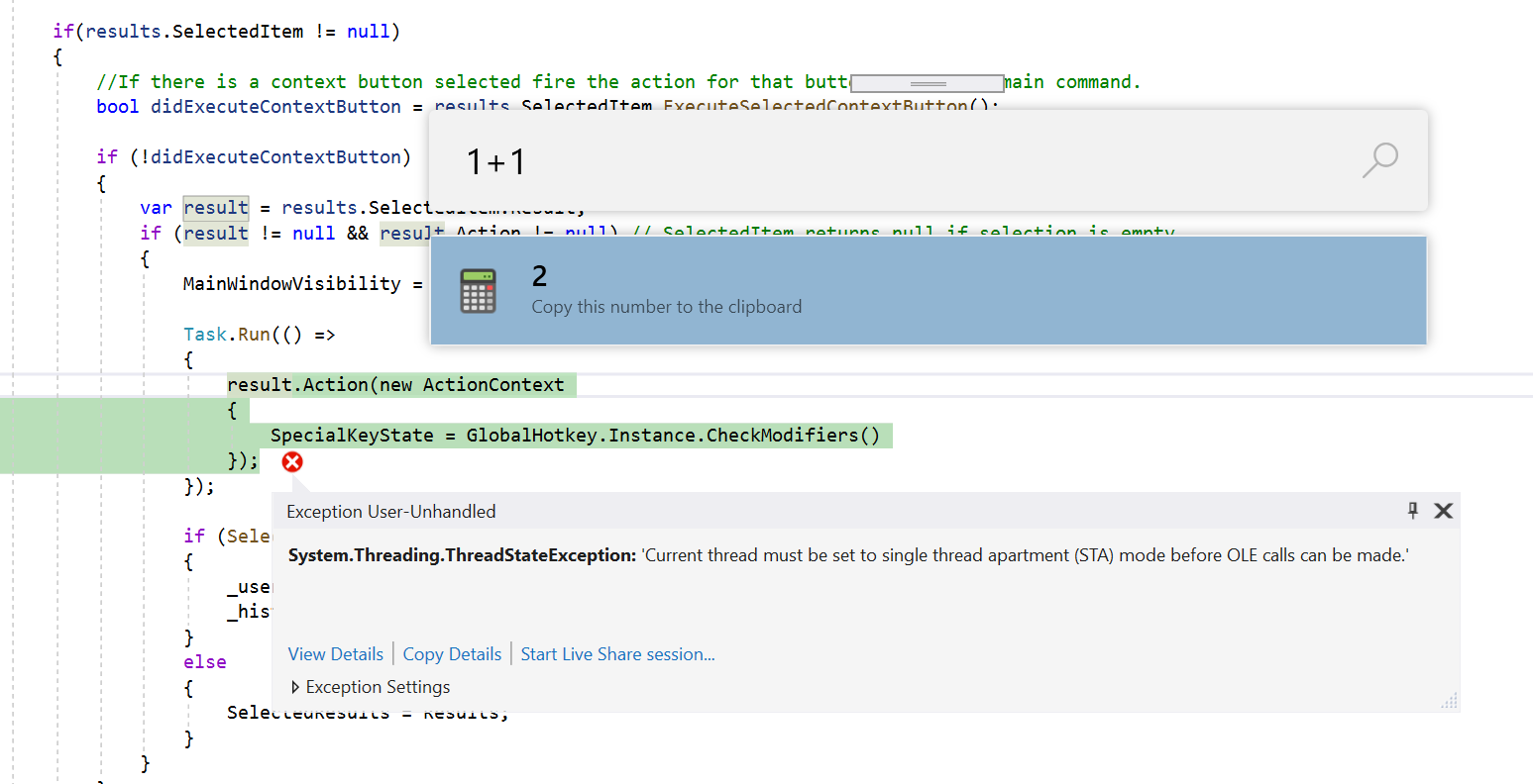 [PowerToys Run] Crash when selecting calculator plugin result · Issue #4027 · microsoft ...