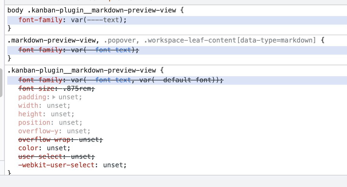 Kanban plugin font family overwrite · Issue #463 · kepano/obsidian-minimal · GitHub