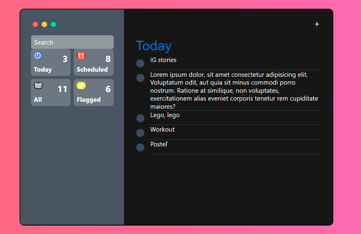 GitHub - matuyka/To-Do-App: Prerábka Mac reminders appky v HTML a CSS ...