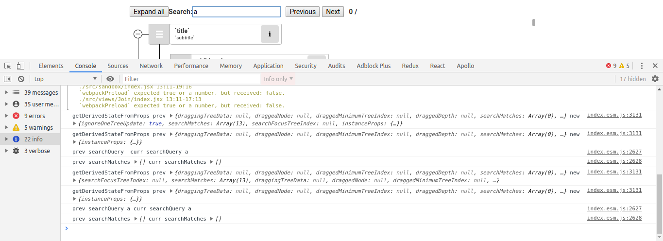 searchMatches are never updated · Issue #497 · frontend-collective/react-sortable-tree · GitHub