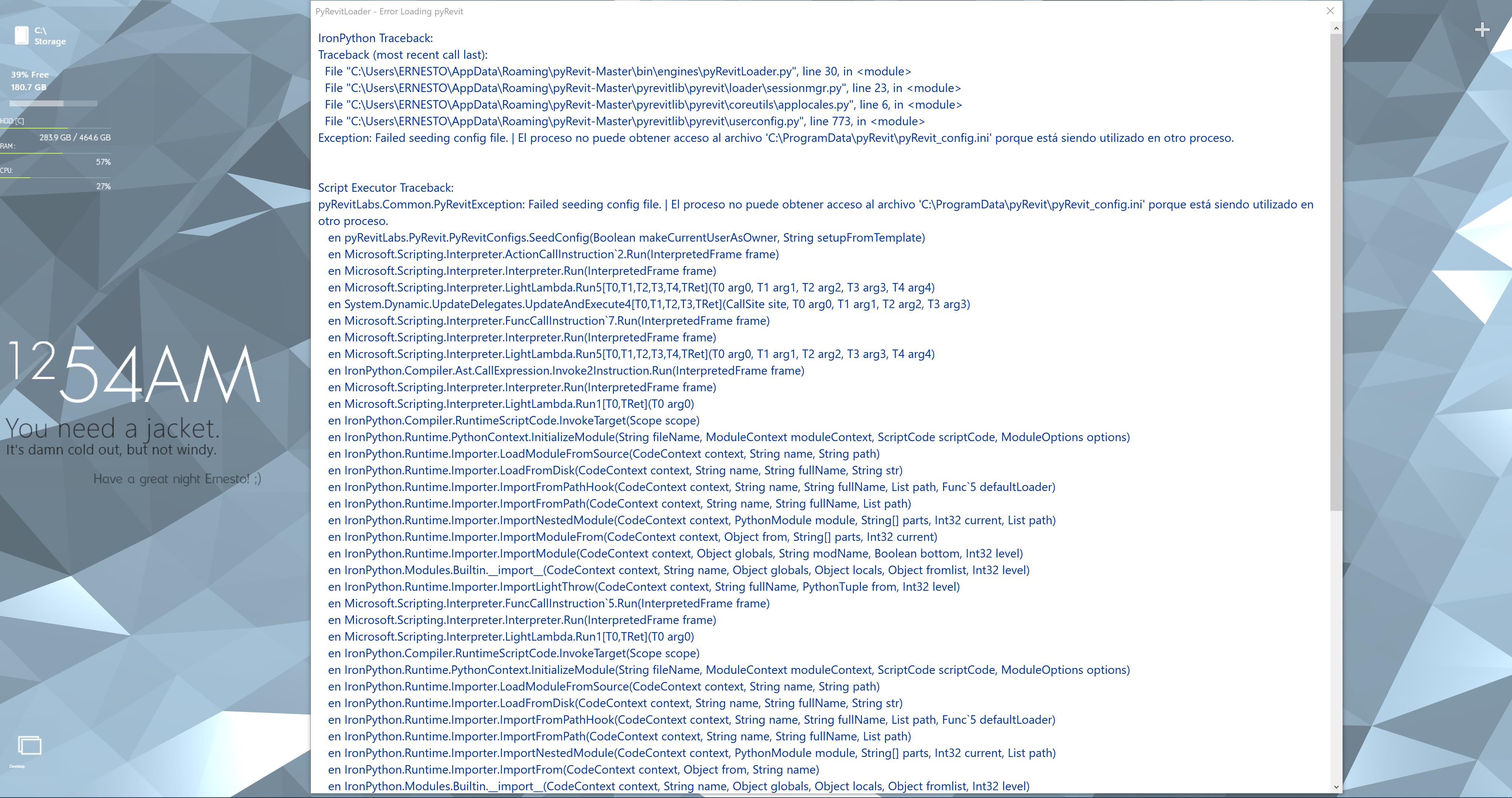 ERROR LOADING PYREVIT (4.8.5) · Issue #1163 · pyrevitlabs/pyRevit · GitHub