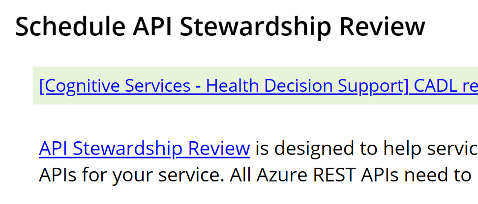 Update Link In Schedule Api Stewardship Review · Issue 5255 · Azureazure Sdk Tools · Github 