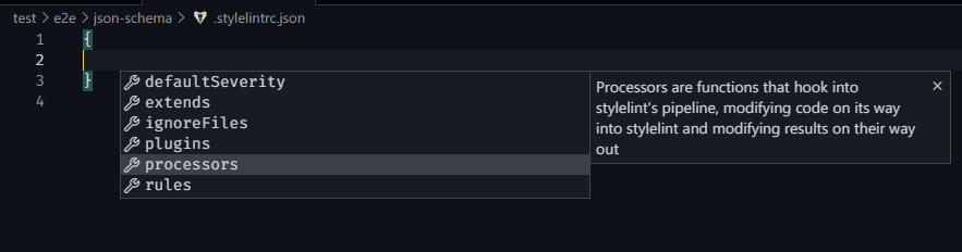 Support automatically using a JSON schema for .styleintrc.json · Issue #171 · stylelint/vscode ...