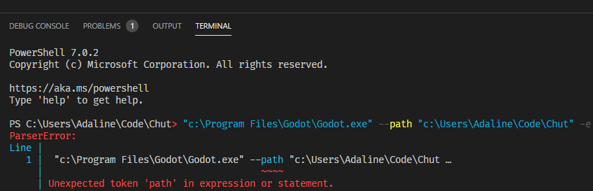 Godot start command does not work with Powershell 7.x · Issue #201 ...