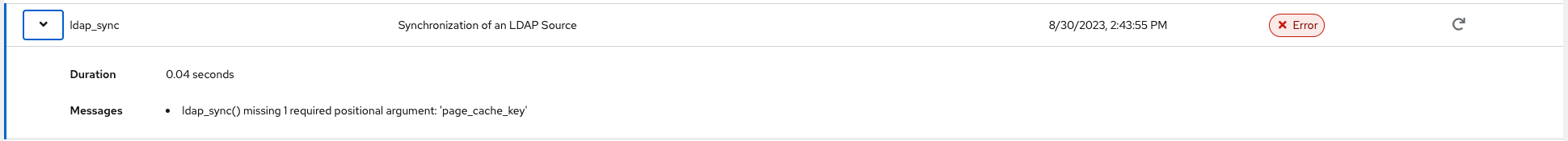 System Task Error: ldap_sync() missing 1 required positional argument: 'page_cache_key' · Issue ...