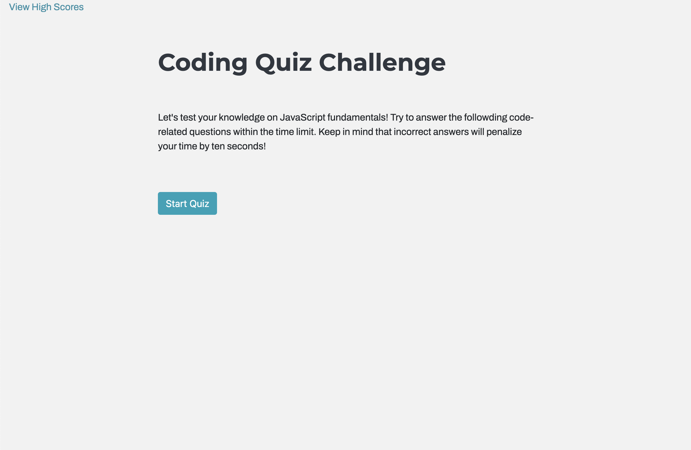 GitHub - Rbenney15/coding-quiz: A coding quiz app to test your ...