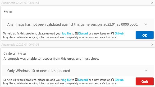 Validation Error & Windows Version Error · Issue #829 · imchillin/Anamnesis · GitHub