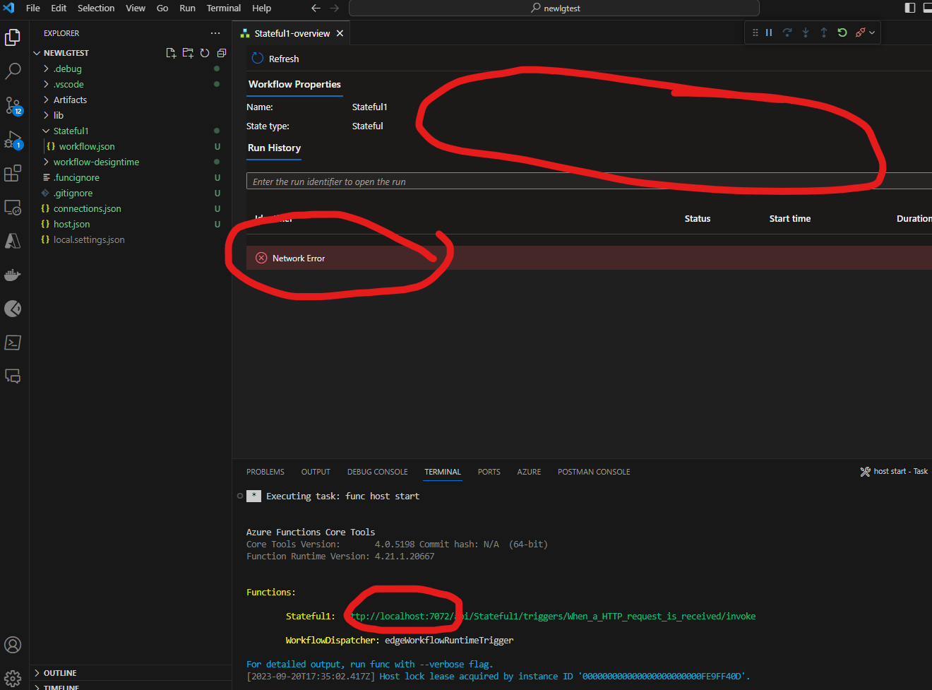 Logic Apps Standard local development not working correctly when running on port other than 7071 ...