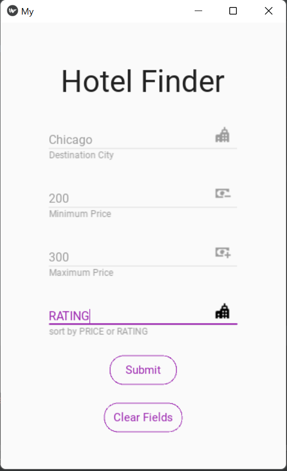 GitHub - lilleyz7/Hotel-Finder: Python App allowing a user to find ...