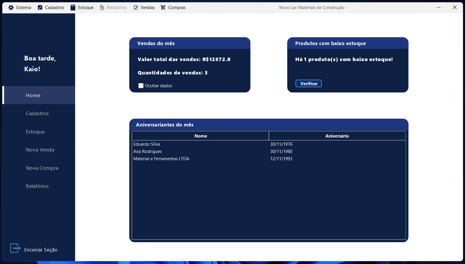 GitHub - KaioT2/Novo-Lar-Materiais-de-Construcao: Projeto de sistema de gerenciamento e PDV para ...
