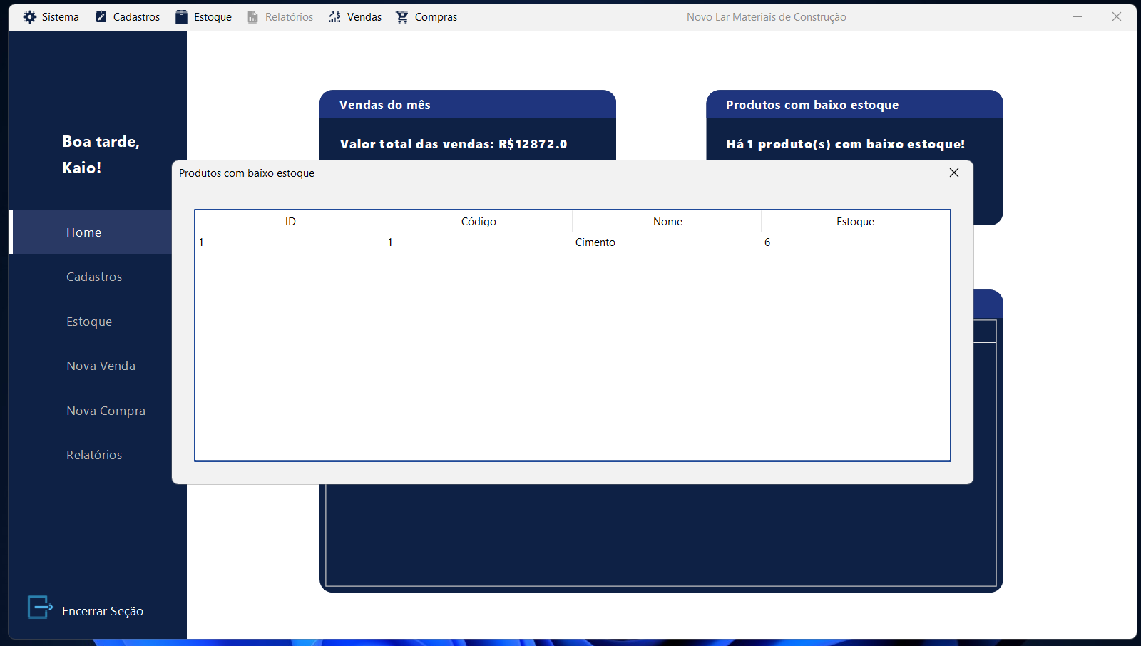 GitHub - KaioT2/Novo-Lar-Materiais-de-Construcao: Projeto de sistema de gerenciamento e PDV para ...
