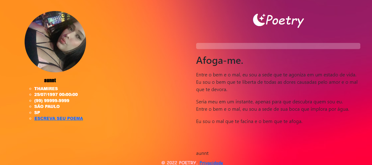 GitHub - ThamiresLC/MVC-poetry