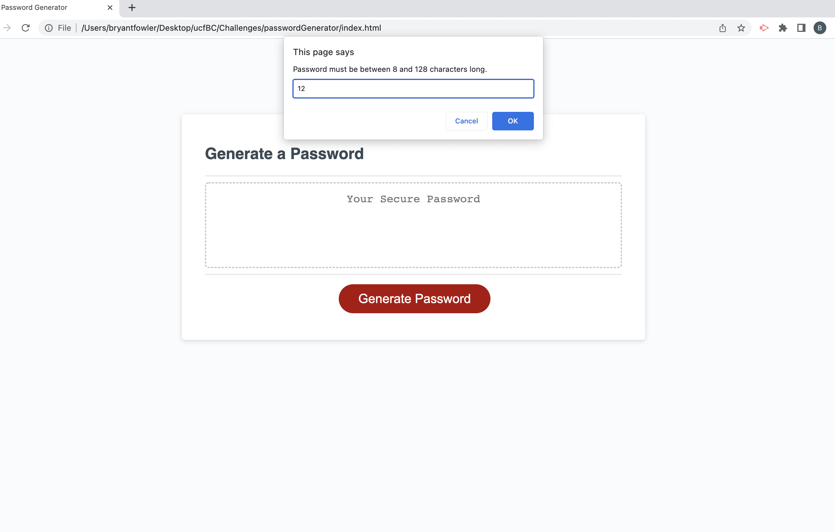 GitHub - fowlerbo/passwordGenerator: Allows employees with access to sensitive data to randomly ...