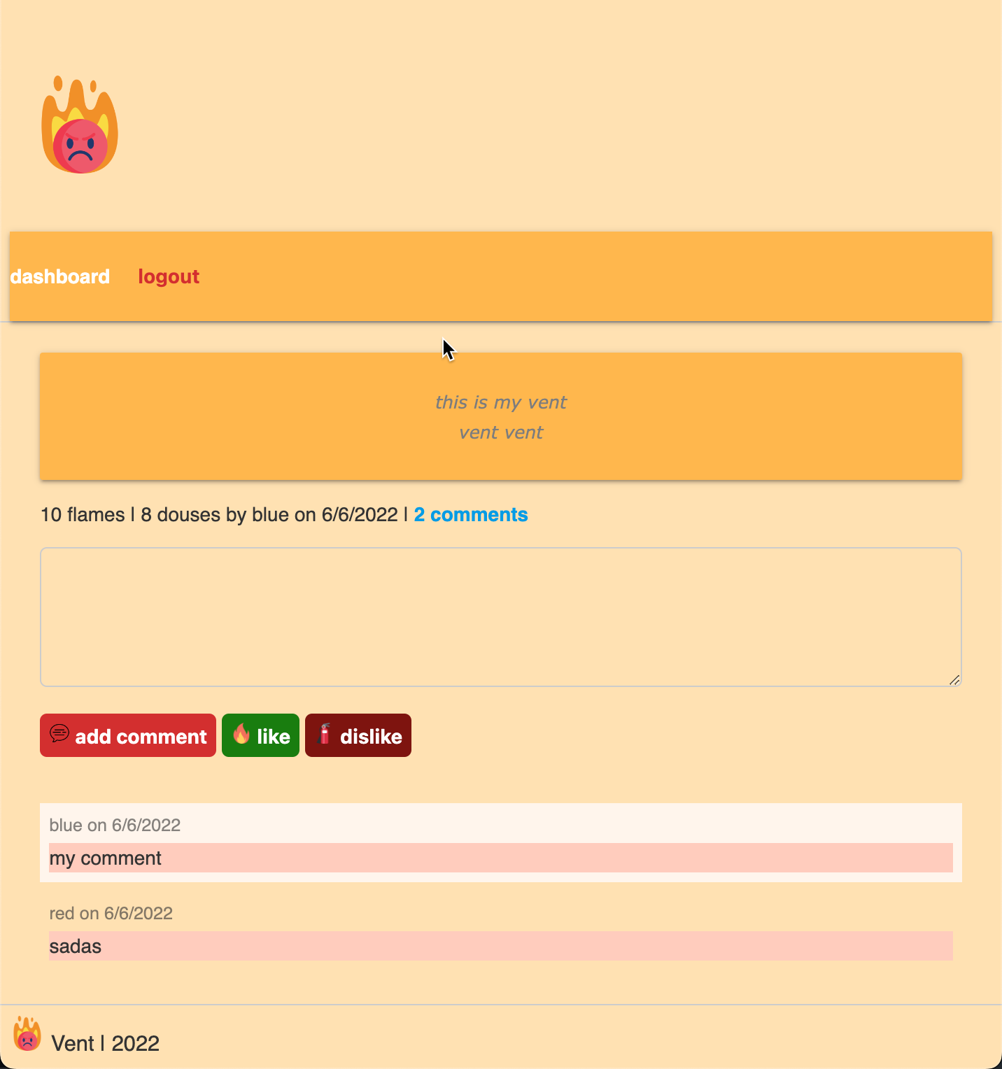 GitHub - thevcr/vent-app