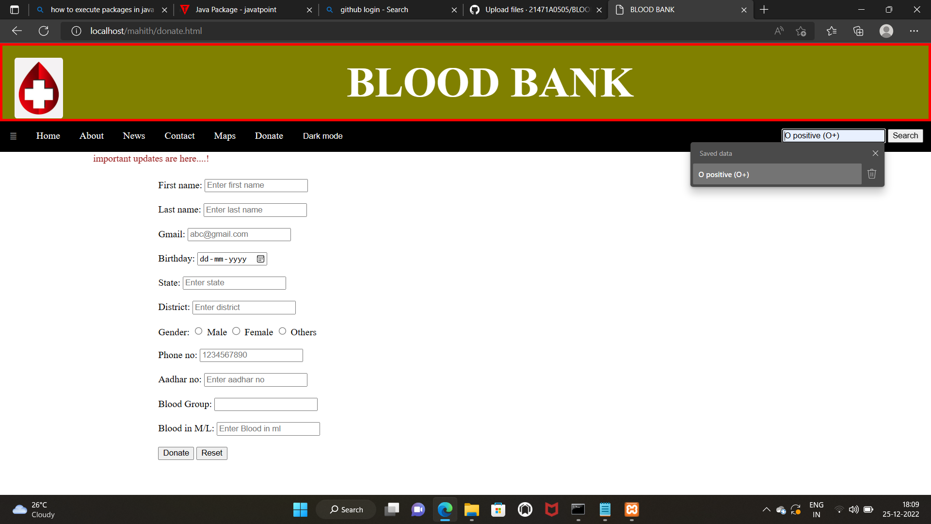 GitHub - 21471A0505/E-BLOOD-BLANK: Blood bank website