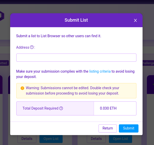 Submit List Card · Issue #104 · kleros/gtcr · GitHub
