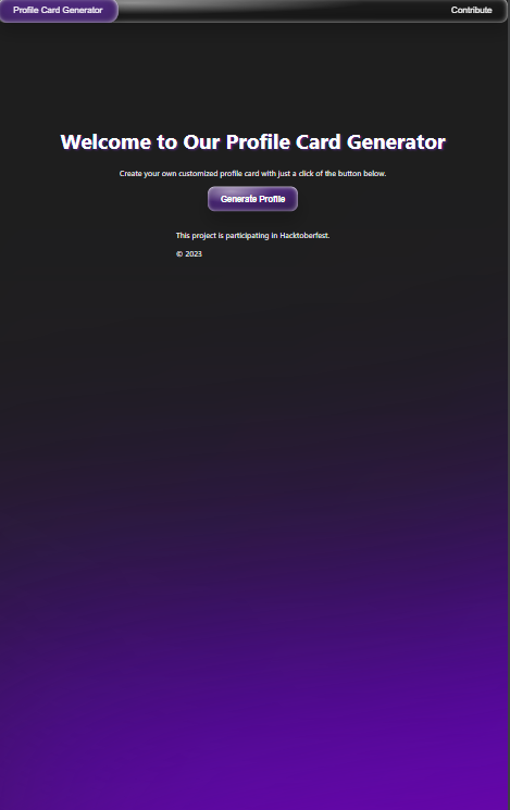 Home page unresponsive in mobile view · Issue #38 · piyushkdas0611/Profile-Card-Generator · GitHub