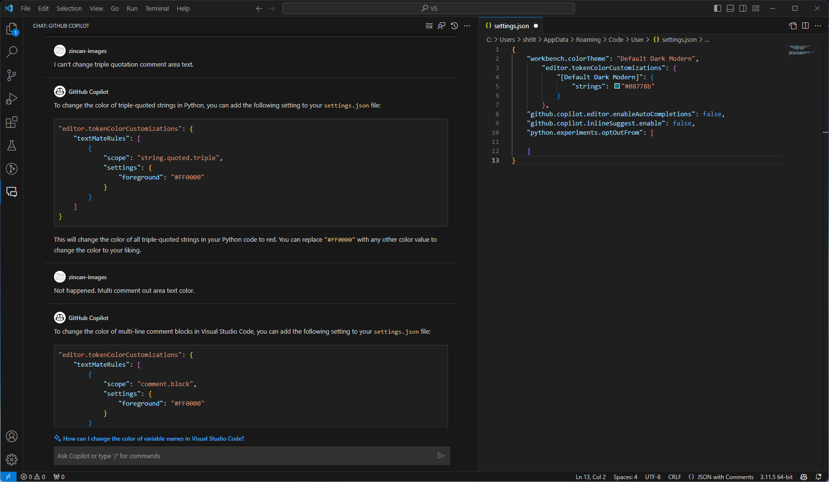 For Visual Studio Code setting. · Issue #456 · microsoft/vscode-copilot-release · GitHub