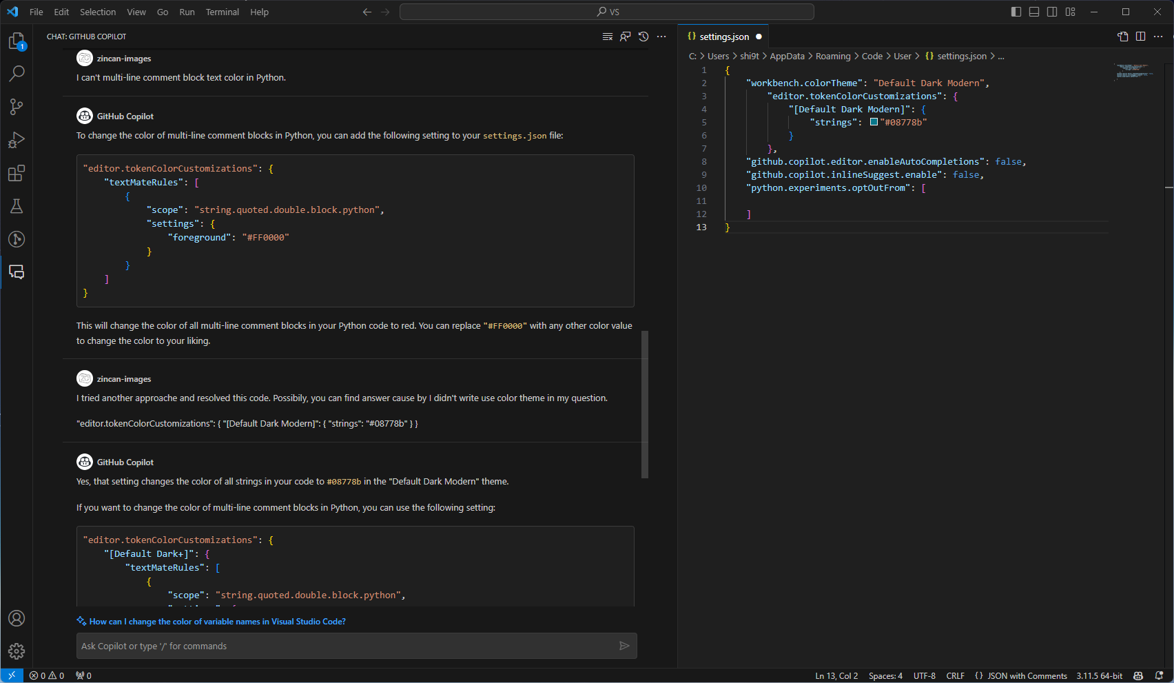 For Visual Studio Code setting. · Issue #456 · microsoft/vscode-copilot-release · GitHub